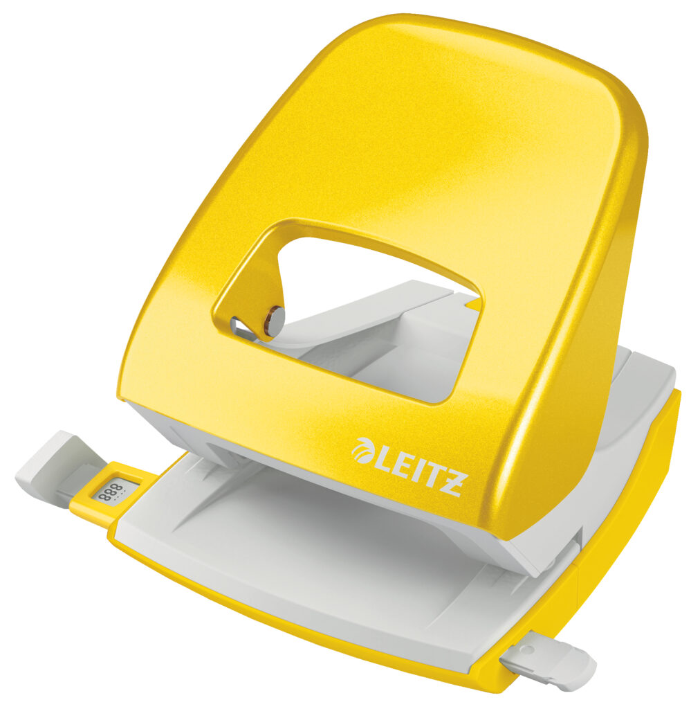 Leitz NeXXt WOW 2 Hole Metal Office Hole Punch 30 Sheet Yellow ...
